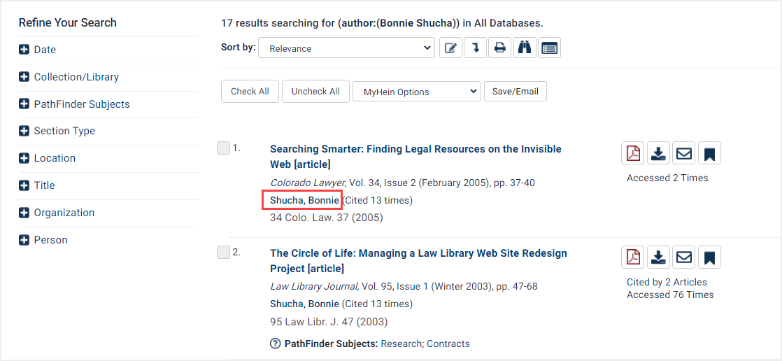 How to Search by Author - HeinOnline Knowledge Base