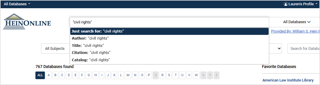 How to Search in HeinOnline - HeinOnline Knowledge Base