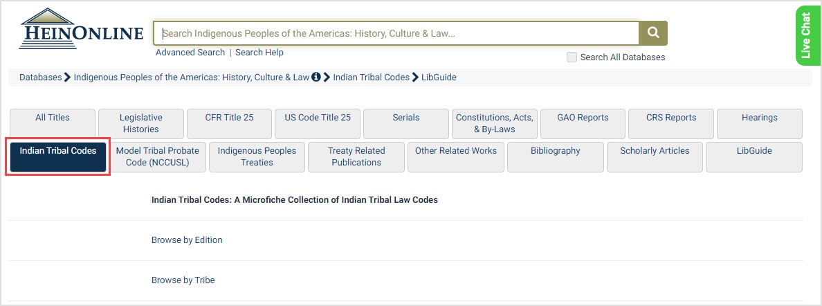 Indigenous Tribal Codes in Indigenous Peoples of the Americas: History ...