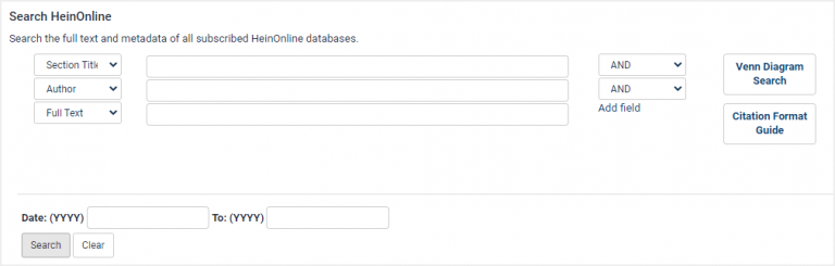 Advanced Search Options - HeinOnline Knowledge Base