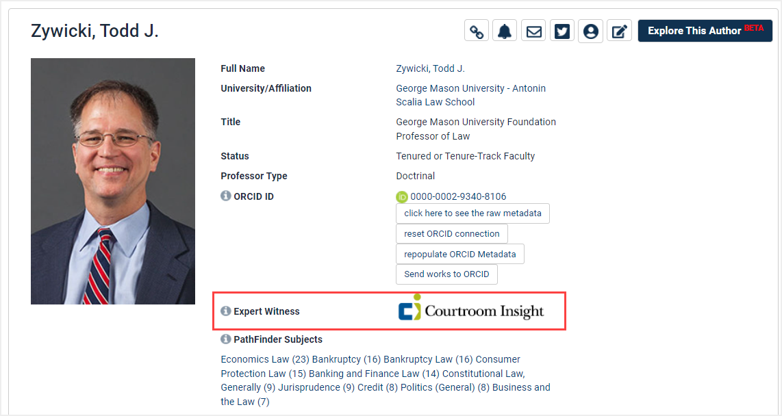 Courtroom Insight in Author Profile Pages - HeinOnline Knowledge Base