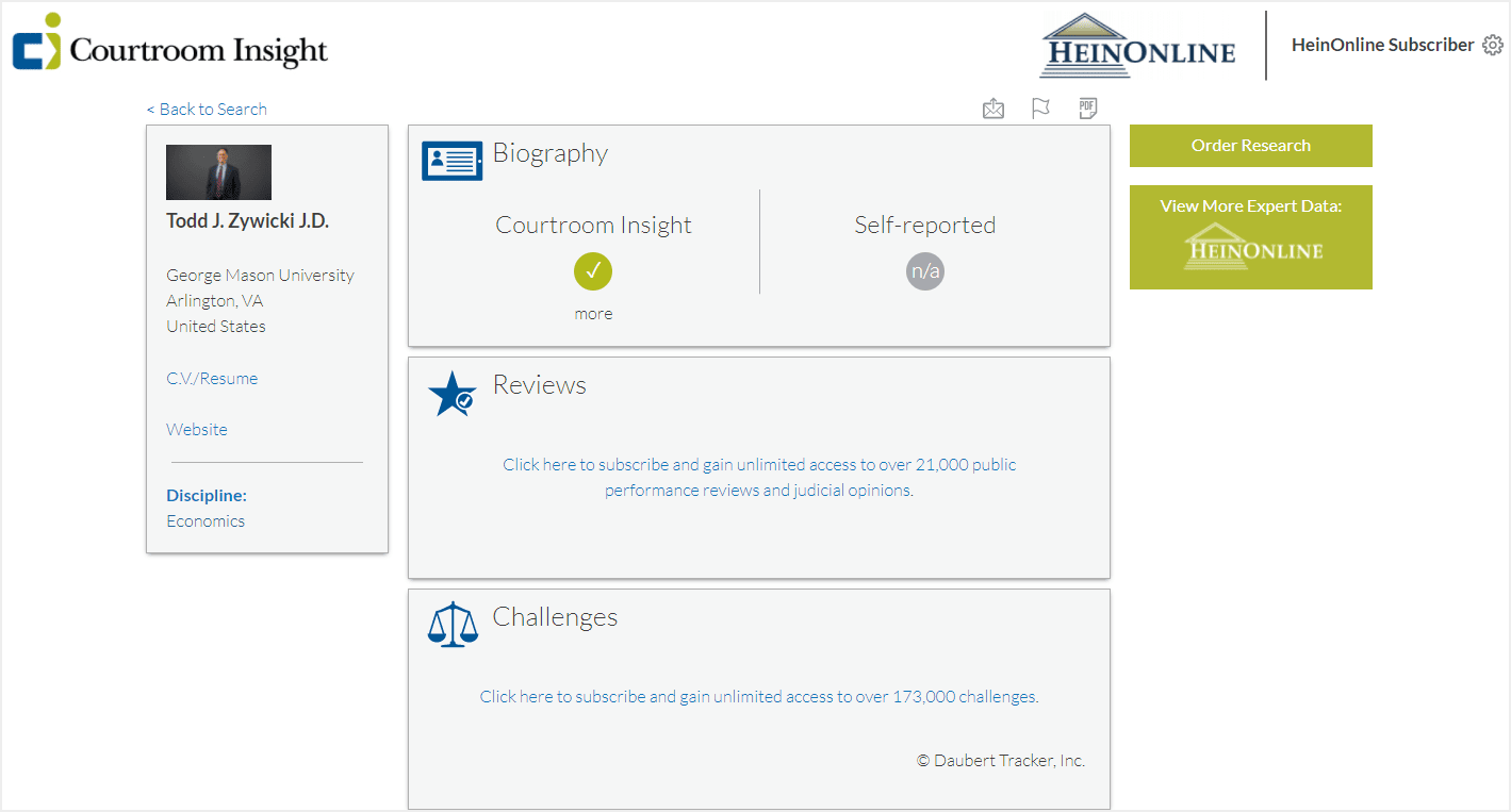 Courtroom Insight in Author Profile Pages - HeinOnline Knowledge Base