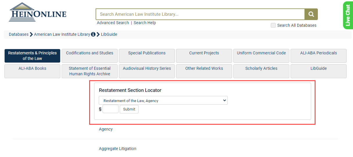 How to Search for Restatements in the American Law Institute Library ...